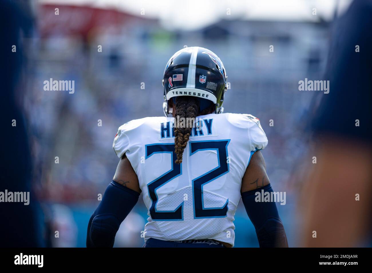 Detail of Tennessee Titans running back Derrick Henry (22) back and ...