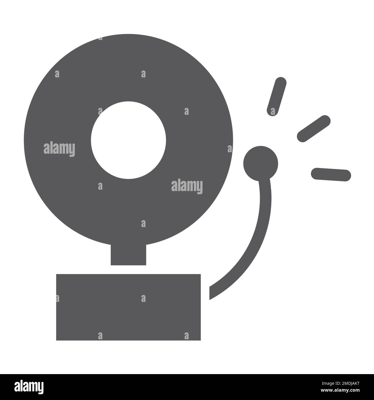 Fire alarm glyph icon, emergency and alert, bell sign, vector graphics ...