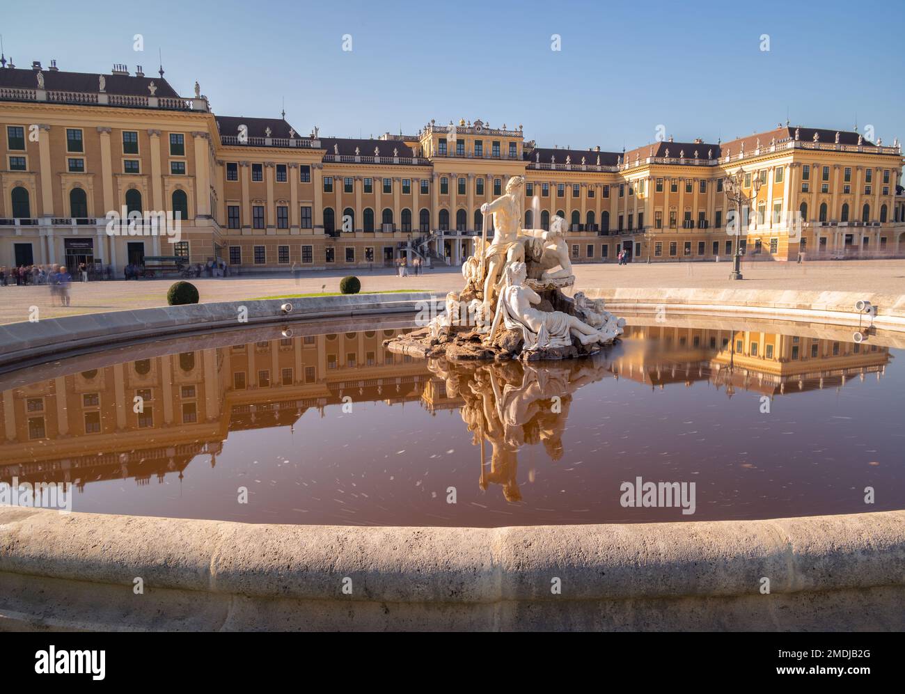 View of a fountain outside the Schönbrunn Palace which was the main ...