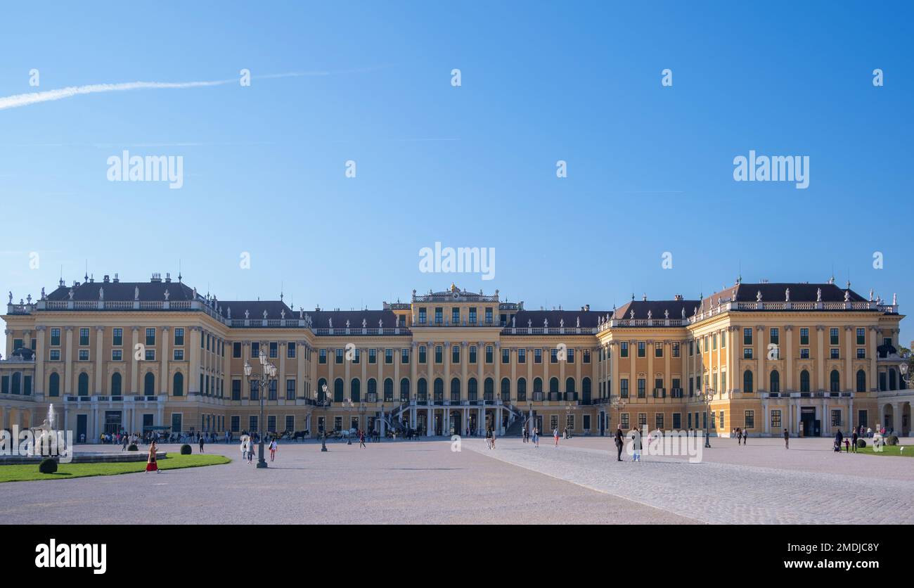 View of the Schönbrunn Palace which was the main summer residence of ...