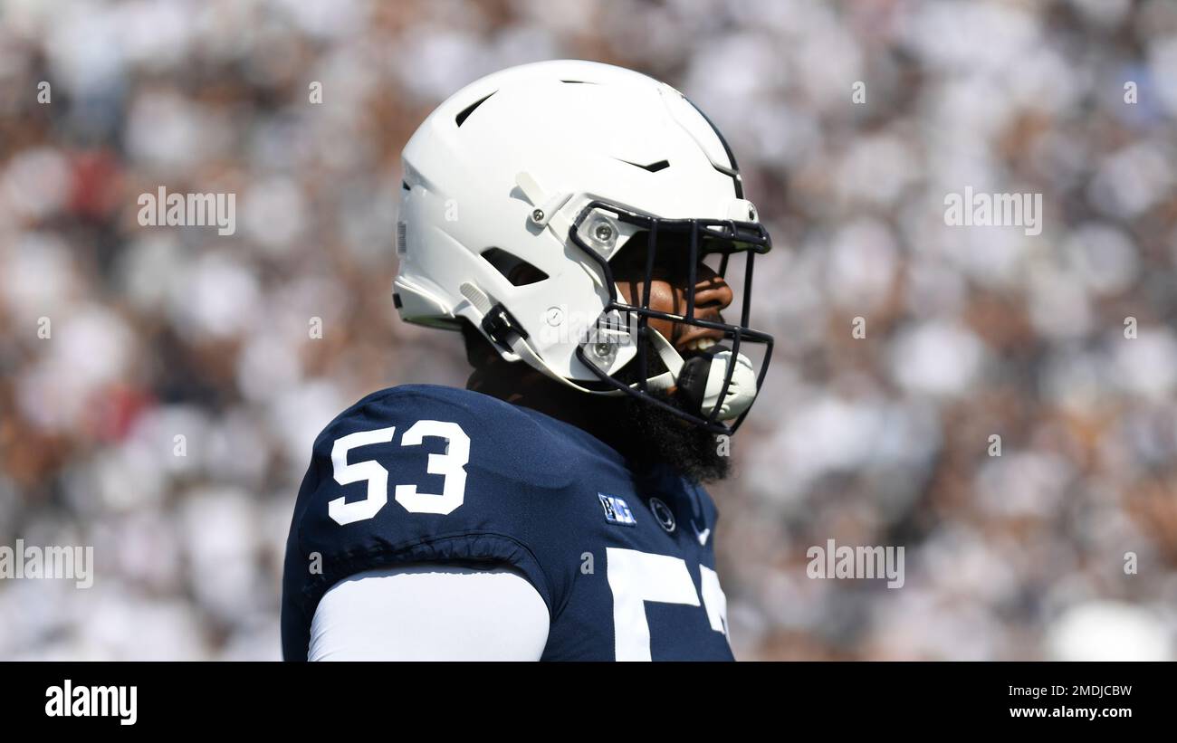 Penn State offensive lineman Rasheed Walker (53) warms up against Ball ...