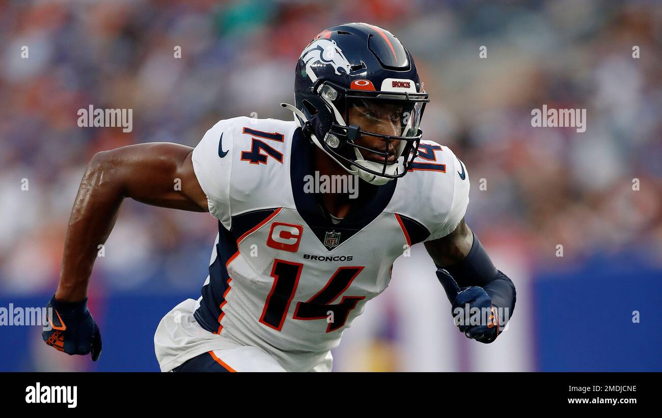 Denver Broncos wide receiver Courtland Sutton (14) in action during an ...