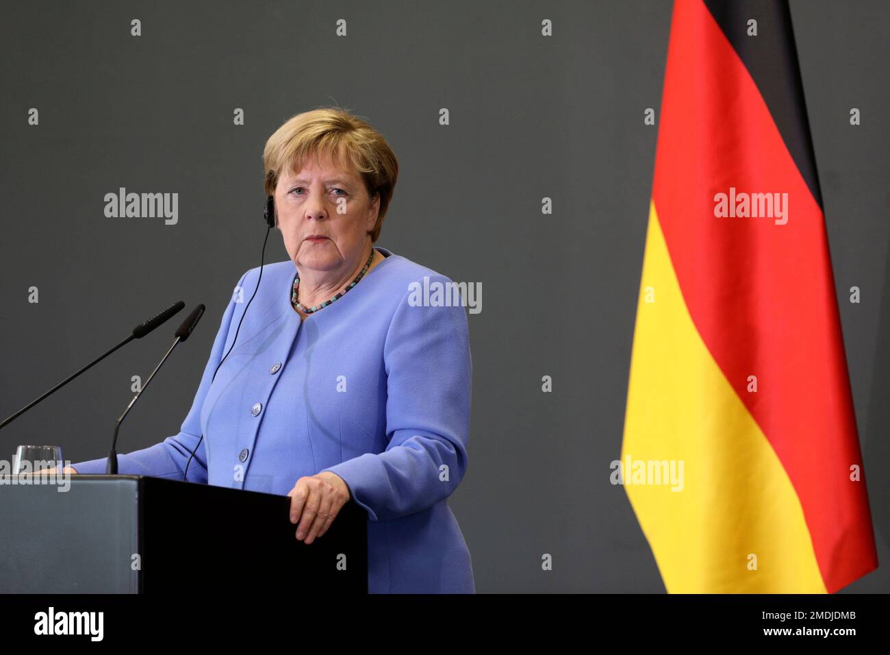 German Chancellor Angela Merkel attends a news conference with the ...