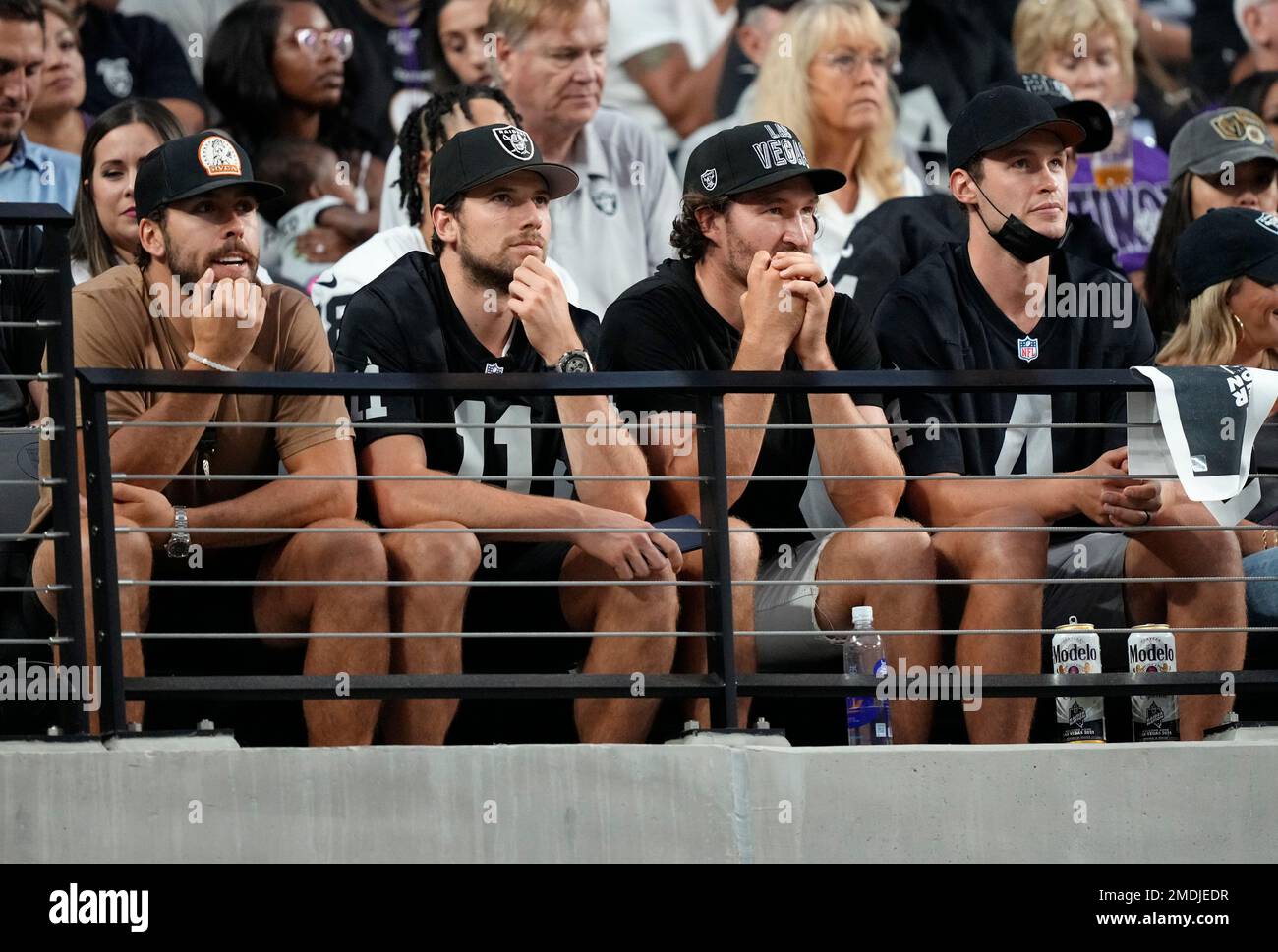 (L-R) Vegas Golden Knights players Chandler Stephenson, Shea Theodore ...