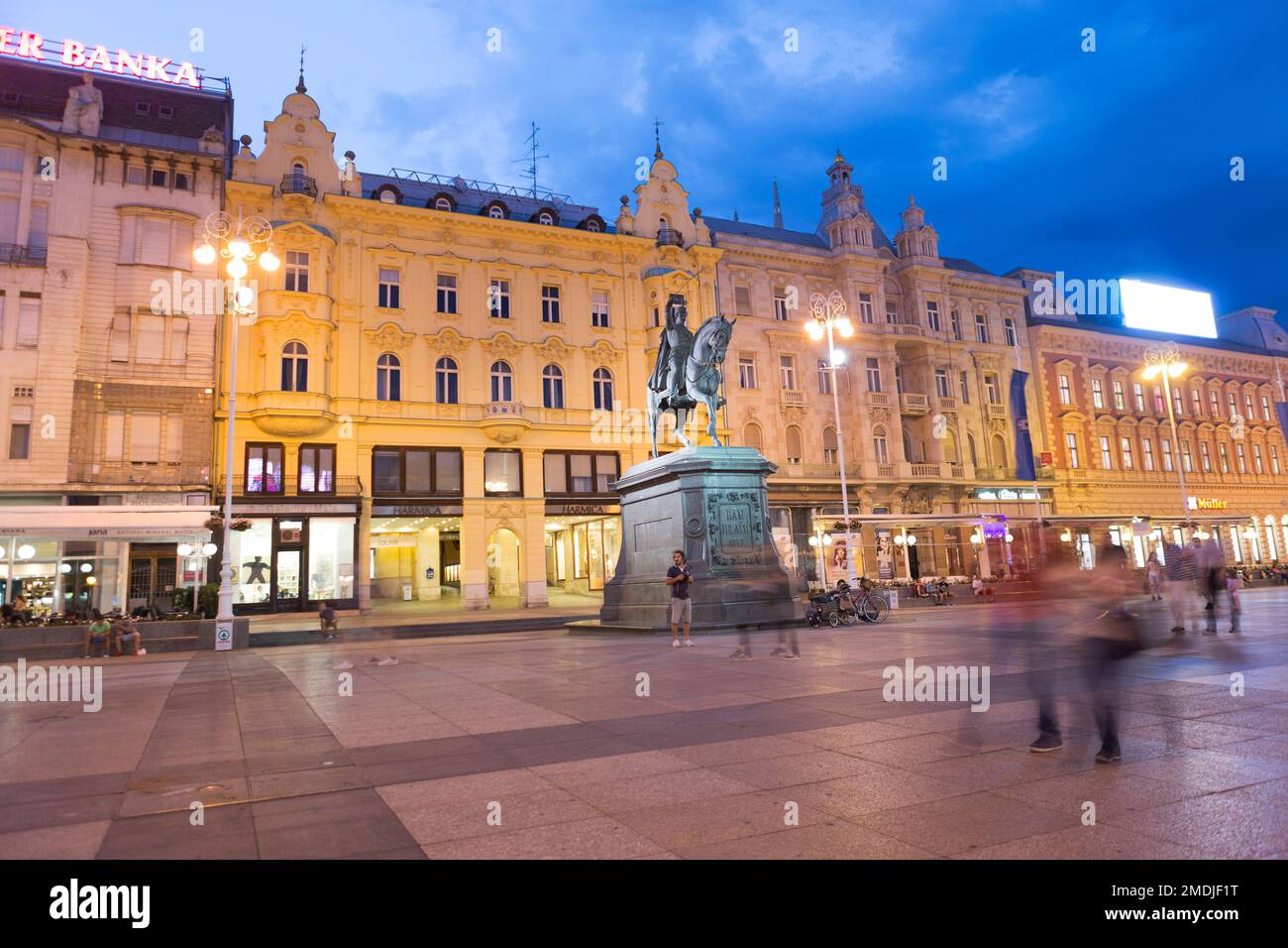 Croatia, Zagreb, equestrian statue of Count Josip Jelacic (1801-59) in ...