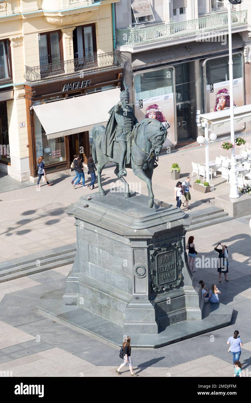 Croatia, Zagreb, equestrian statue of Count Josip Jelacic (1801-59) in ...