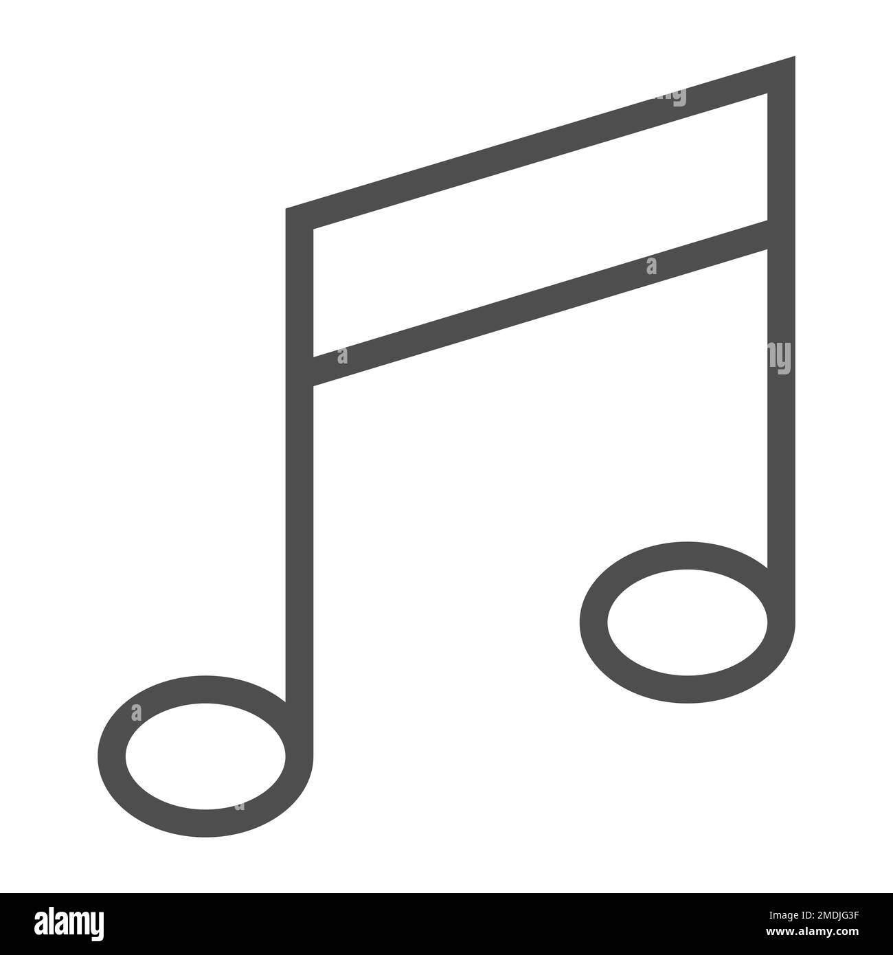 Music note line icon, musical and sound, melody sign, vector graphics ...