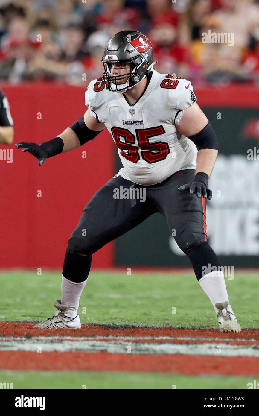 Tampa Bay Buccaneers offensive guard Alex Cappa (65) an NFL football ...