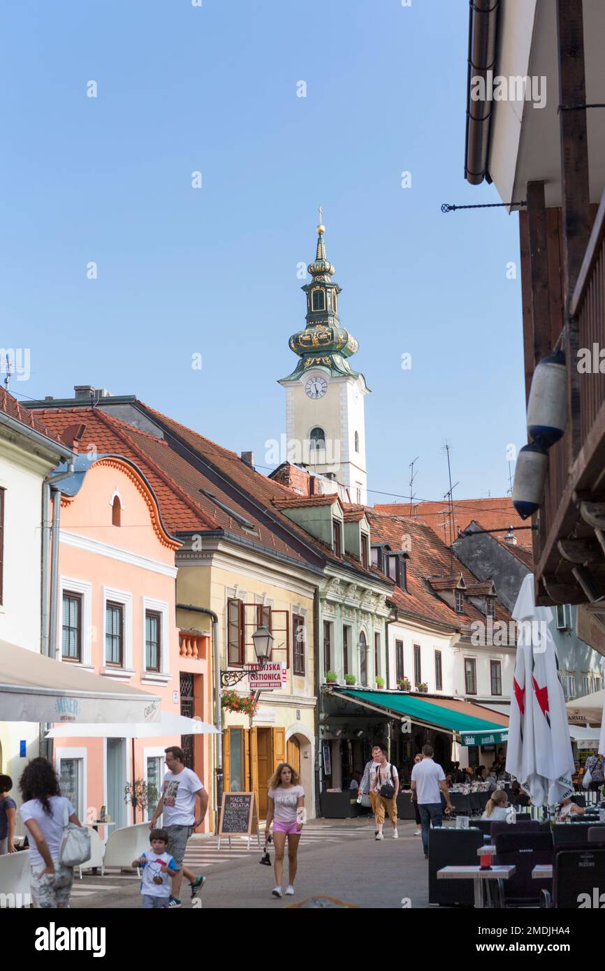 Croatia, Zagreb, the bell-tower of St Mary Church, Crkva Sv Marija ...