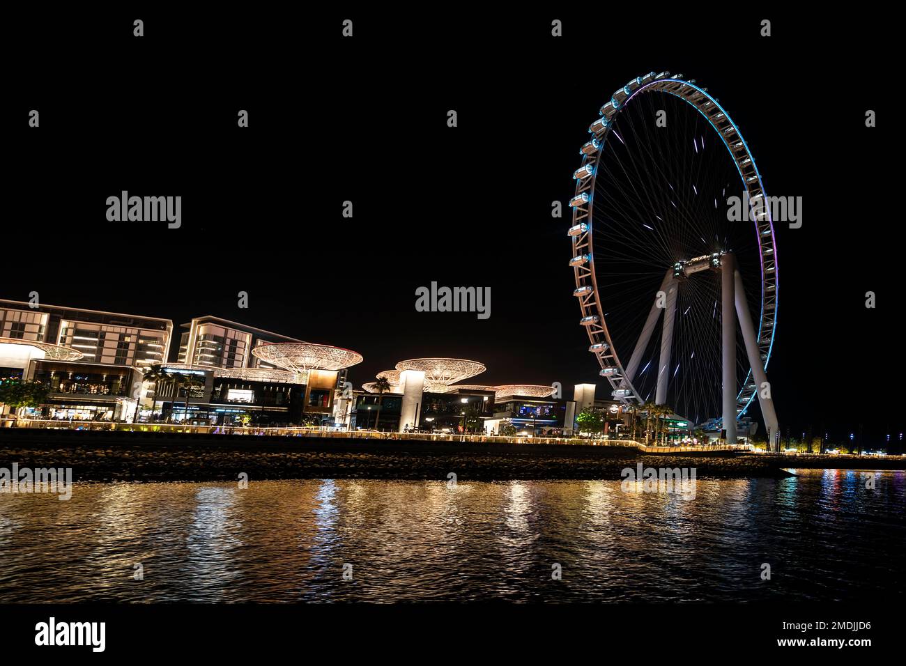 November 29th, 2022, Dubai UAE. Colorful view of the illuminated ...