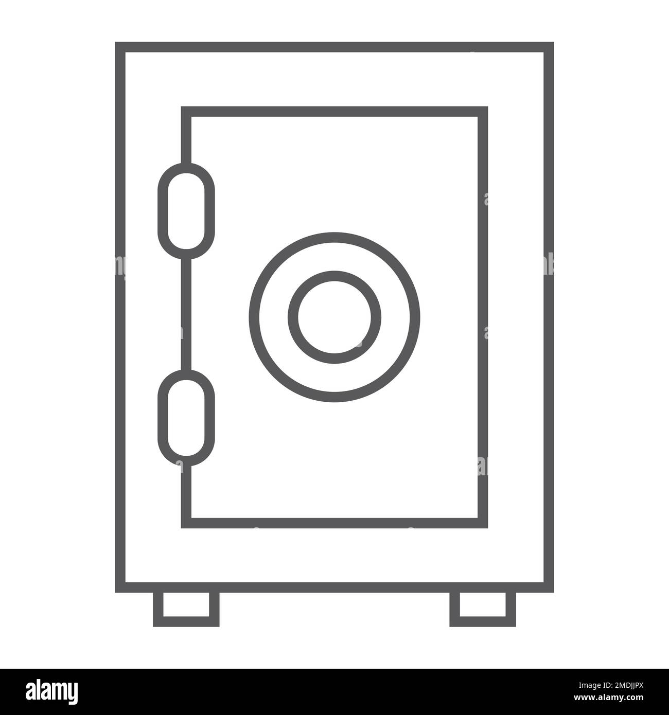 Safe box thin line icon, deposit and protection, bank box sign, vector ...