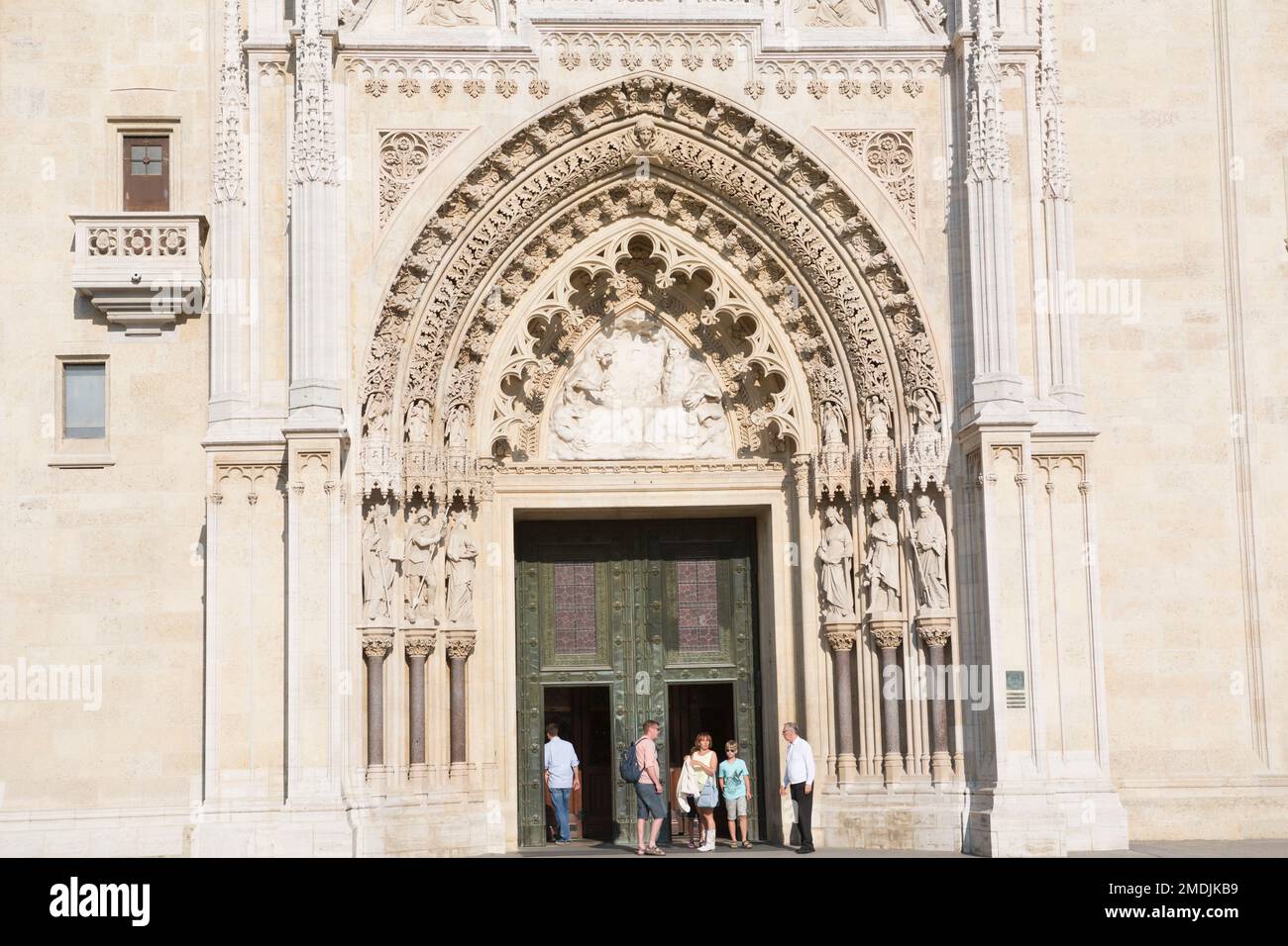 Croatia, Zagreb, sculptures, details of the entrance of Zagreb ...