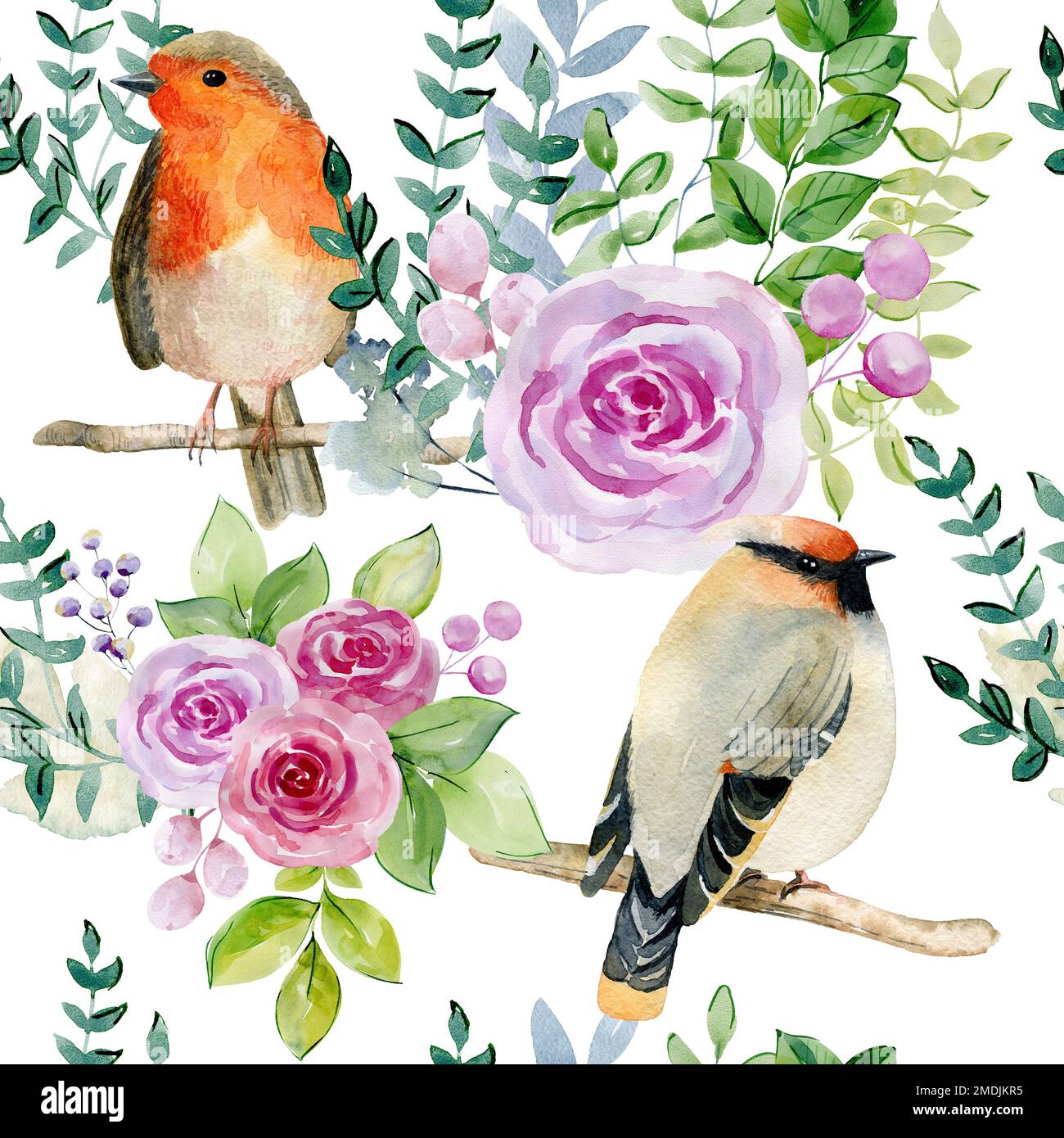 Watercolor robin hi-res stock photography and images - Alamy