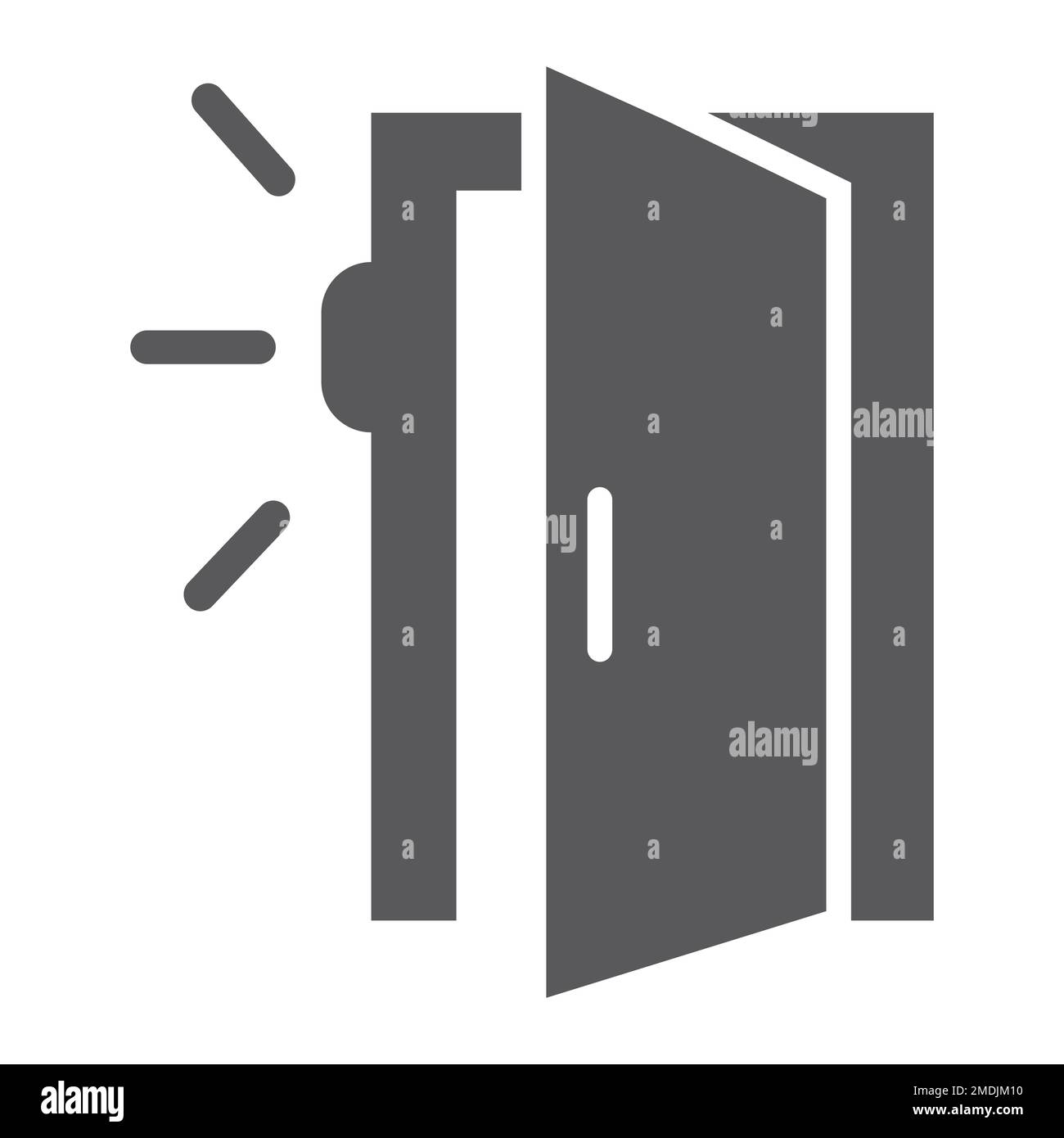 Door sensor glyph icon, access and security, automatic door sign ...