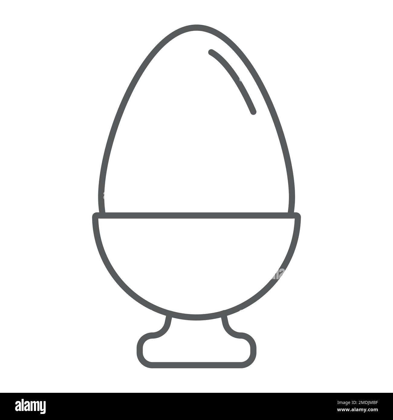Boiled egg thin line icon, food and breakfast, chicken egg sign, vector ...