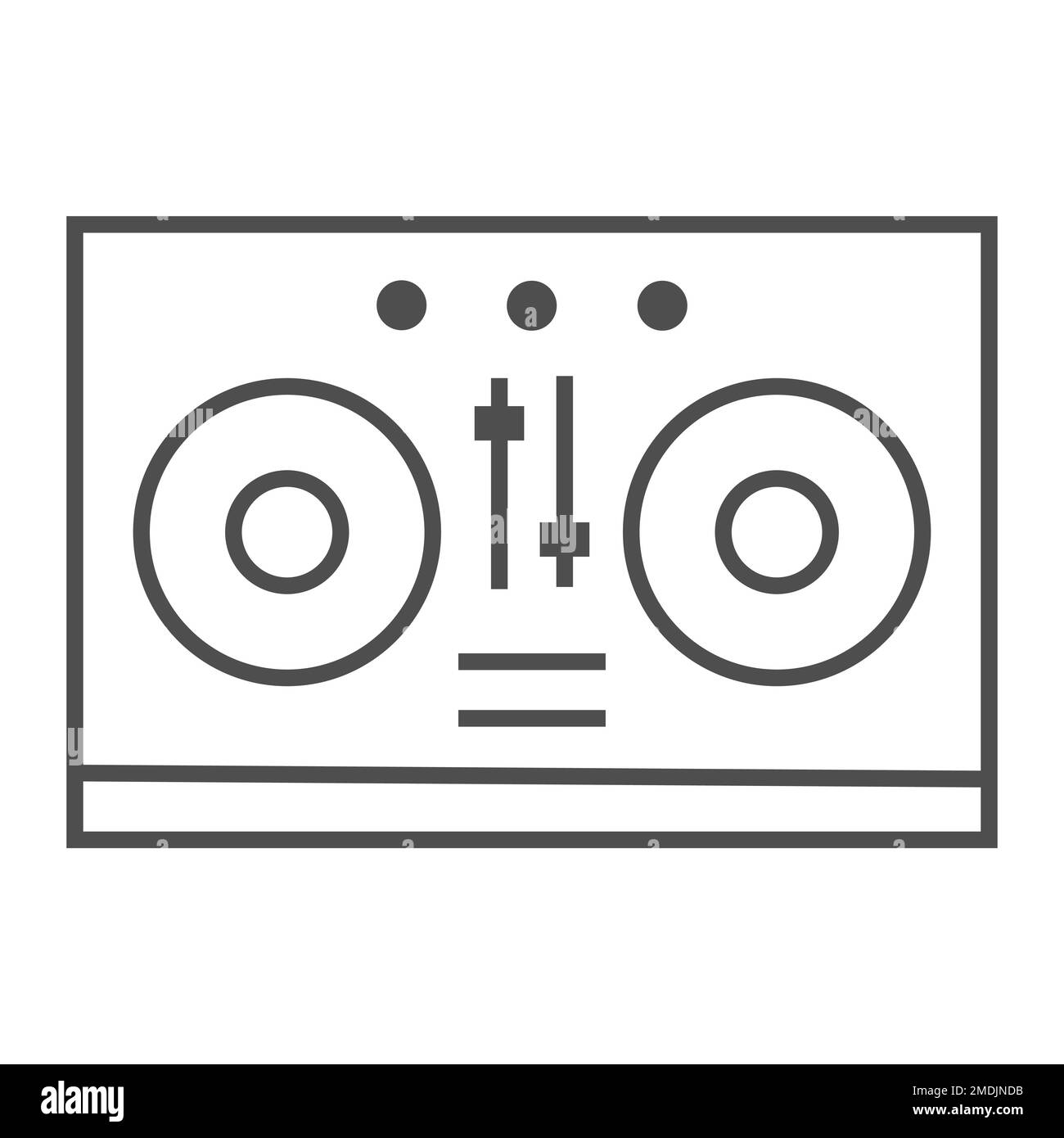 Dj mixer thin line icon, music and sound, turntable sign, vector ...