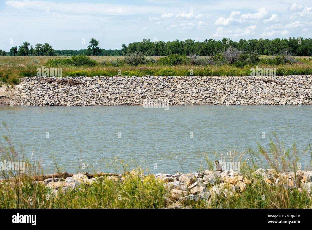 Water flows through the new bypass channel on the Lower Yellowstone ...