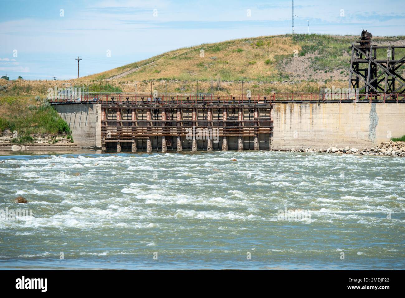 The old Lower Yellowstone intake canal headworks structure sits on the ...