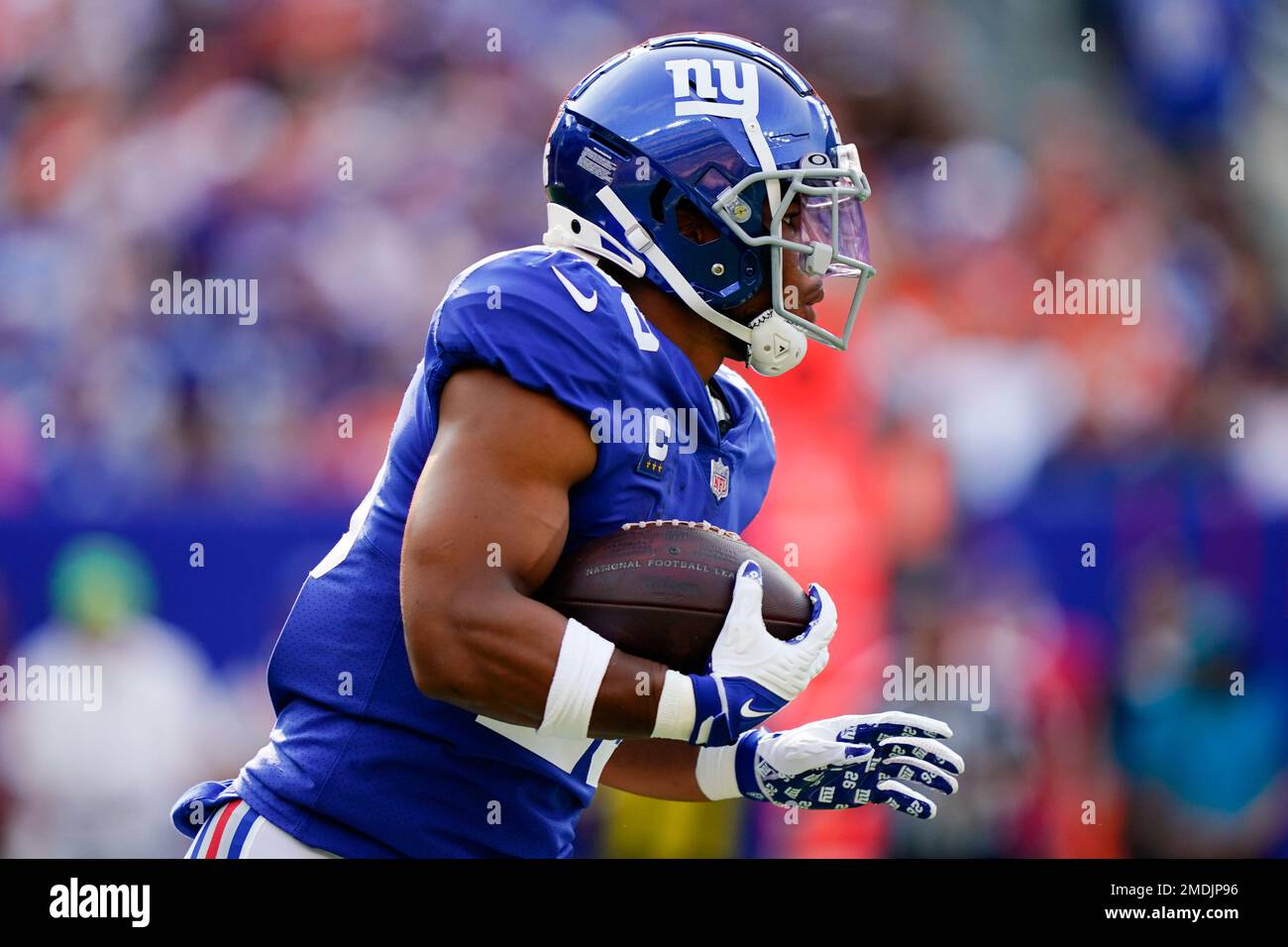 New York Giants running back Saquon Barkley in action during an NFL ...