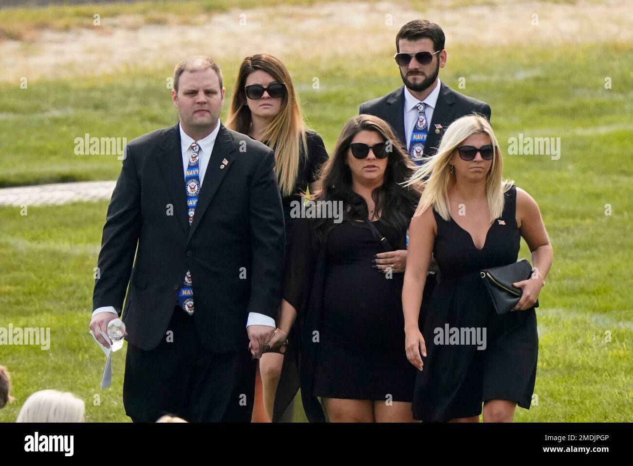 Family and friends arrive for the funeral of Navy Corpsman Maxton ...