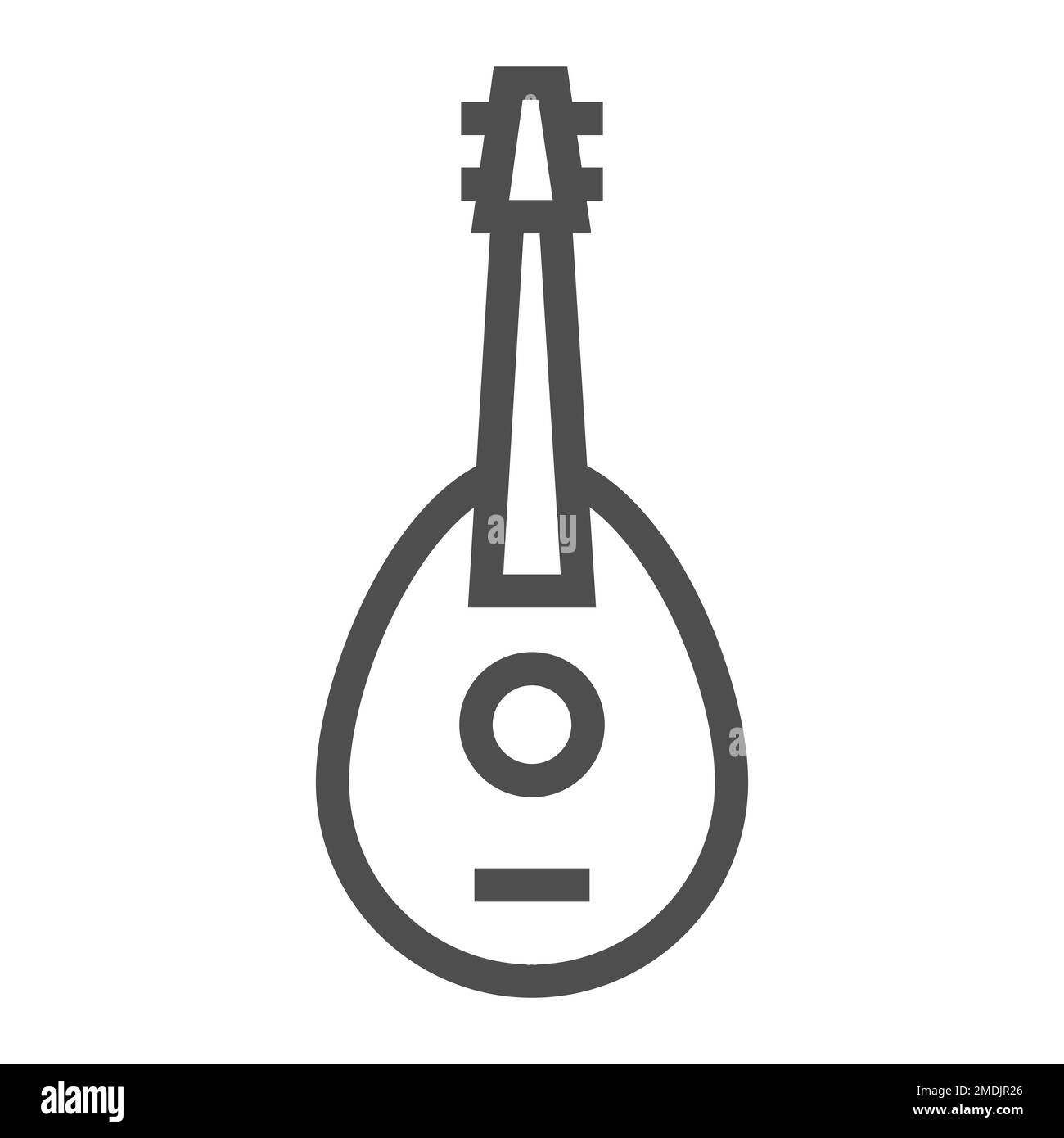 Mandolin line icon, musical and string, guitar sign, vector graphics, a ...