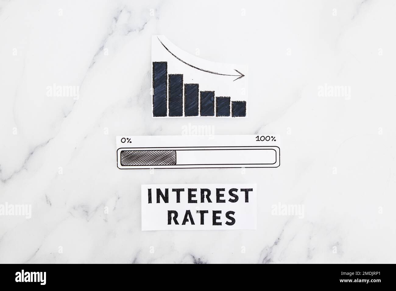 interest rates going down, text with graph showing stats decreasing and ...