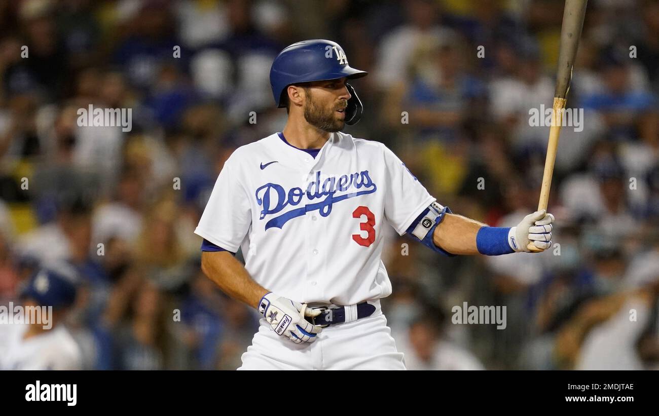 Los Angeles Dodgers Chris Taylor prepares to bat during a baseball game ...