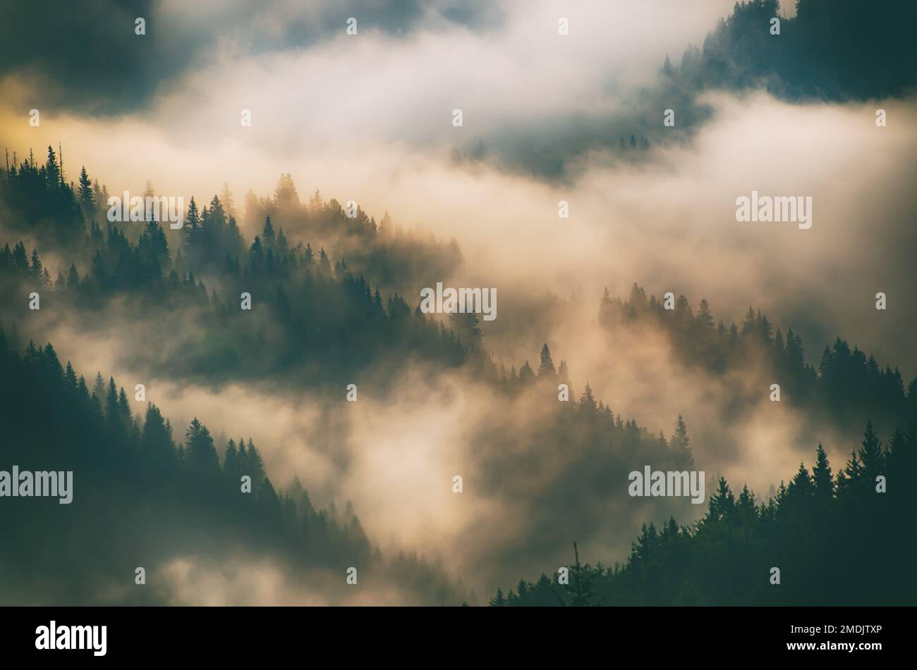 Misty mountain landscape Stock Photo - Alamy