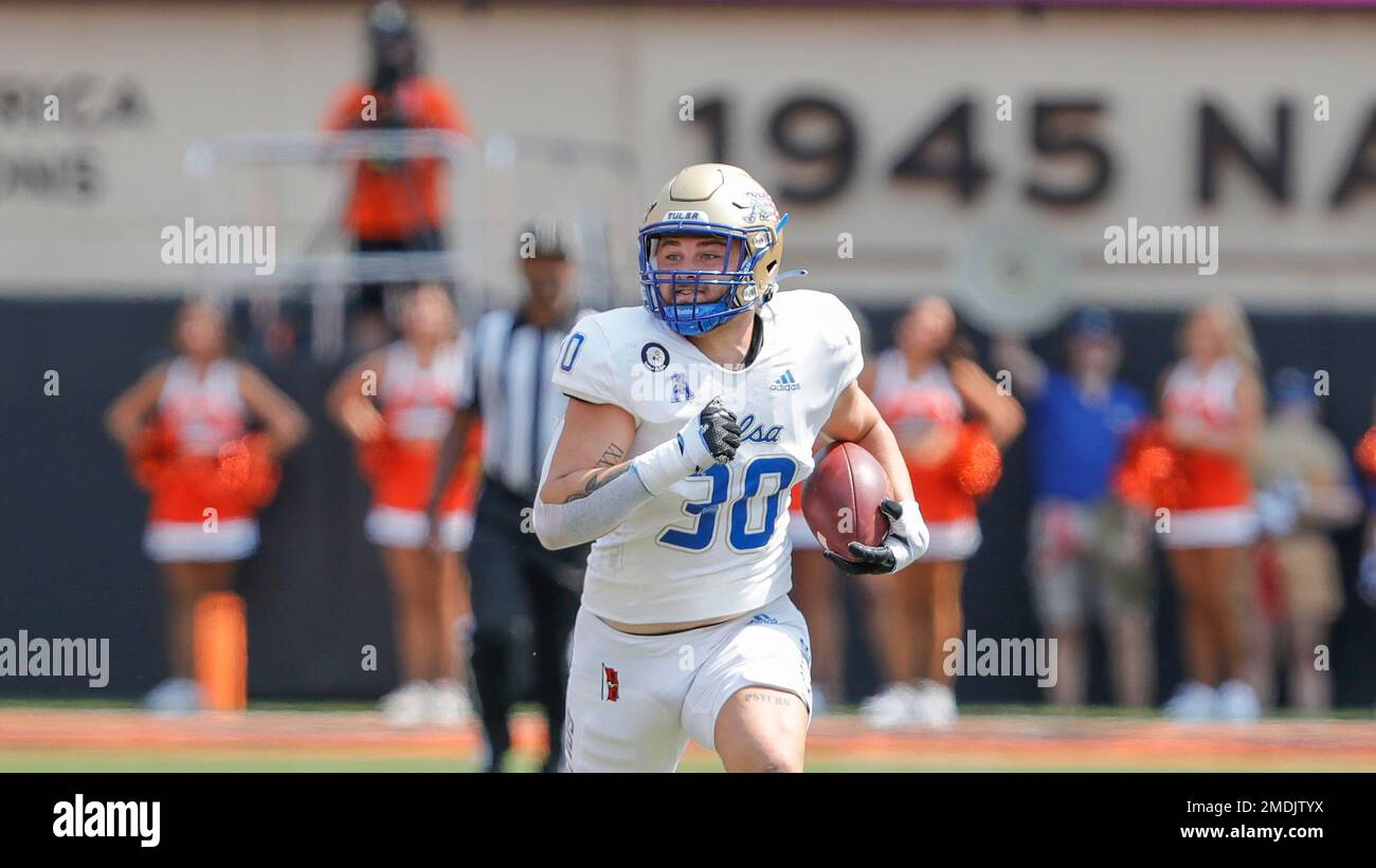 Tulsa linebacker Justin Wright (30) during a NCAA college football game ...
