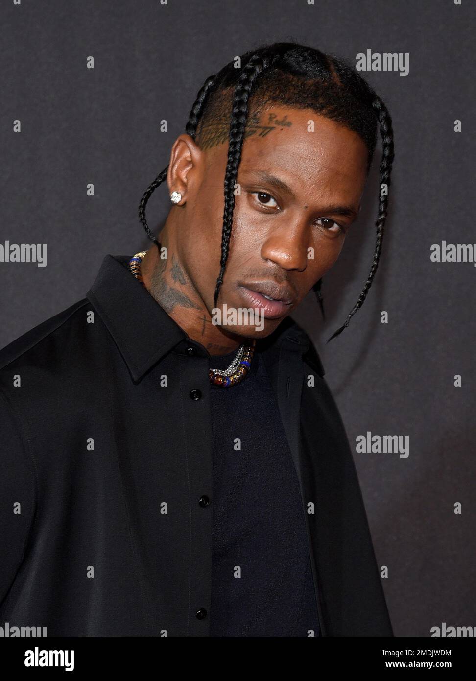 Travis Scott arrives at the MTV Video Music Awards at Barclays Center ...