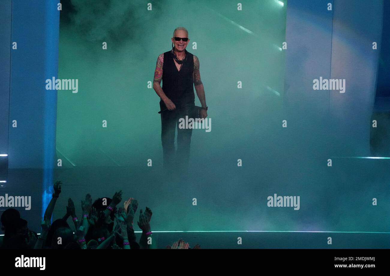 David Lee Roth appears on stage to present the award for video of the ...