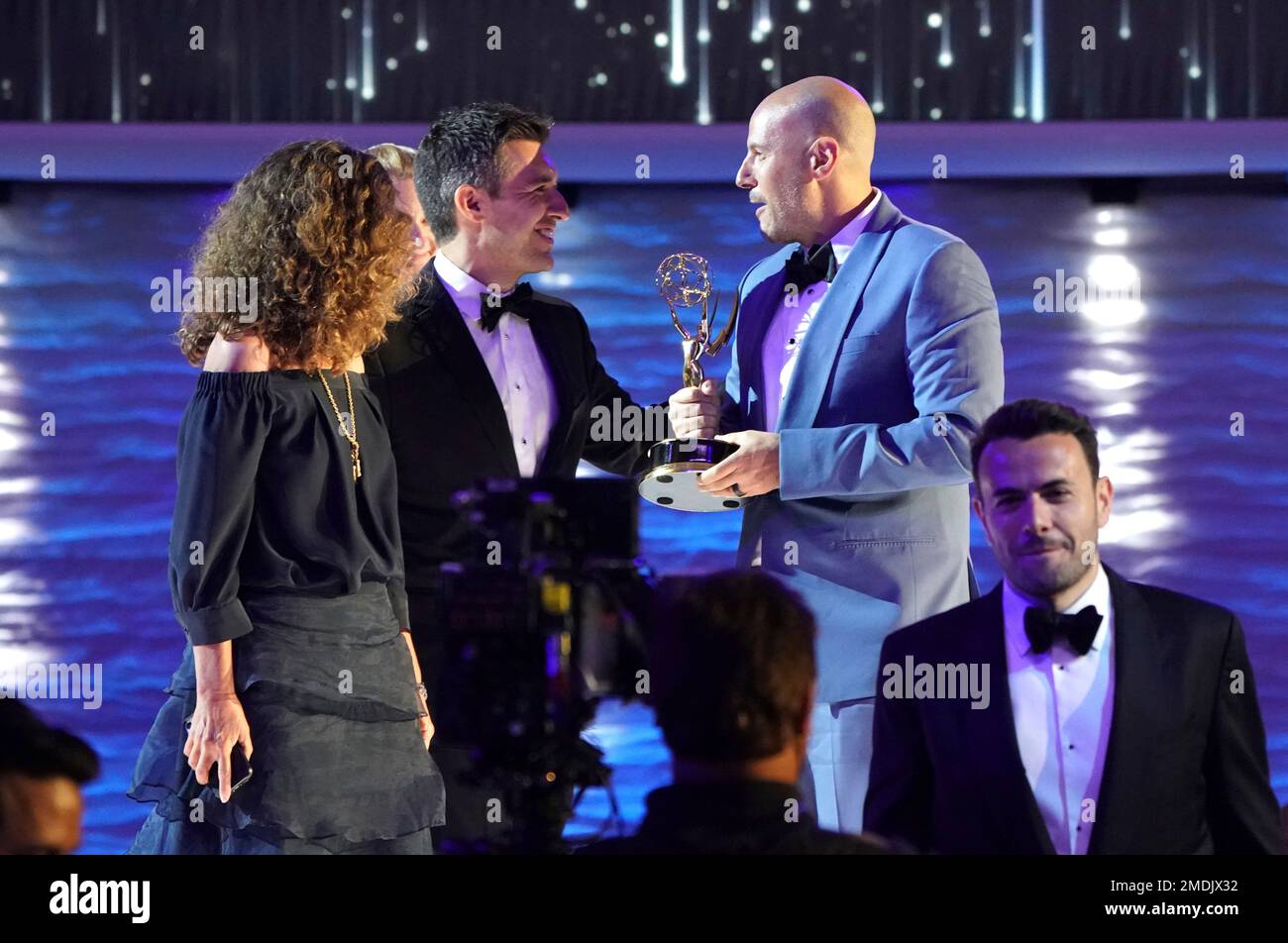 Sheila Rogers, from left, Eric Pankowski, David Young, and Ben Winston ...