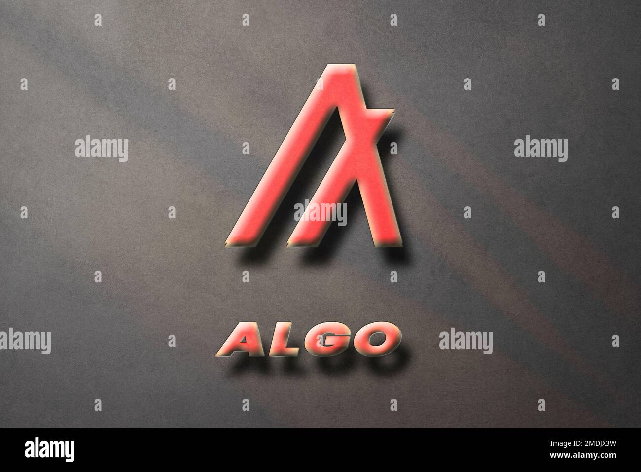 Algorand ALGO Cryptocurrency 3D coin logo and symbol on brown ...