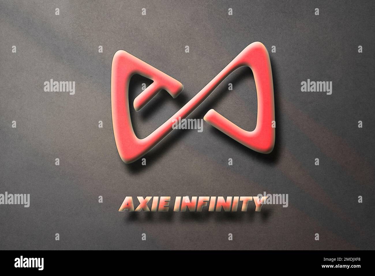 Axie Infinity AXS Cryptocurrency 3D coin logo and symbol on brown ...