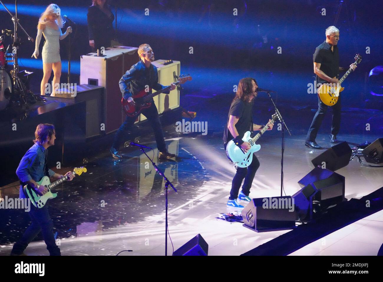 Chris Shiflett, from left, Nate Mendel, Dave Grohl, and Pat Smear of ...