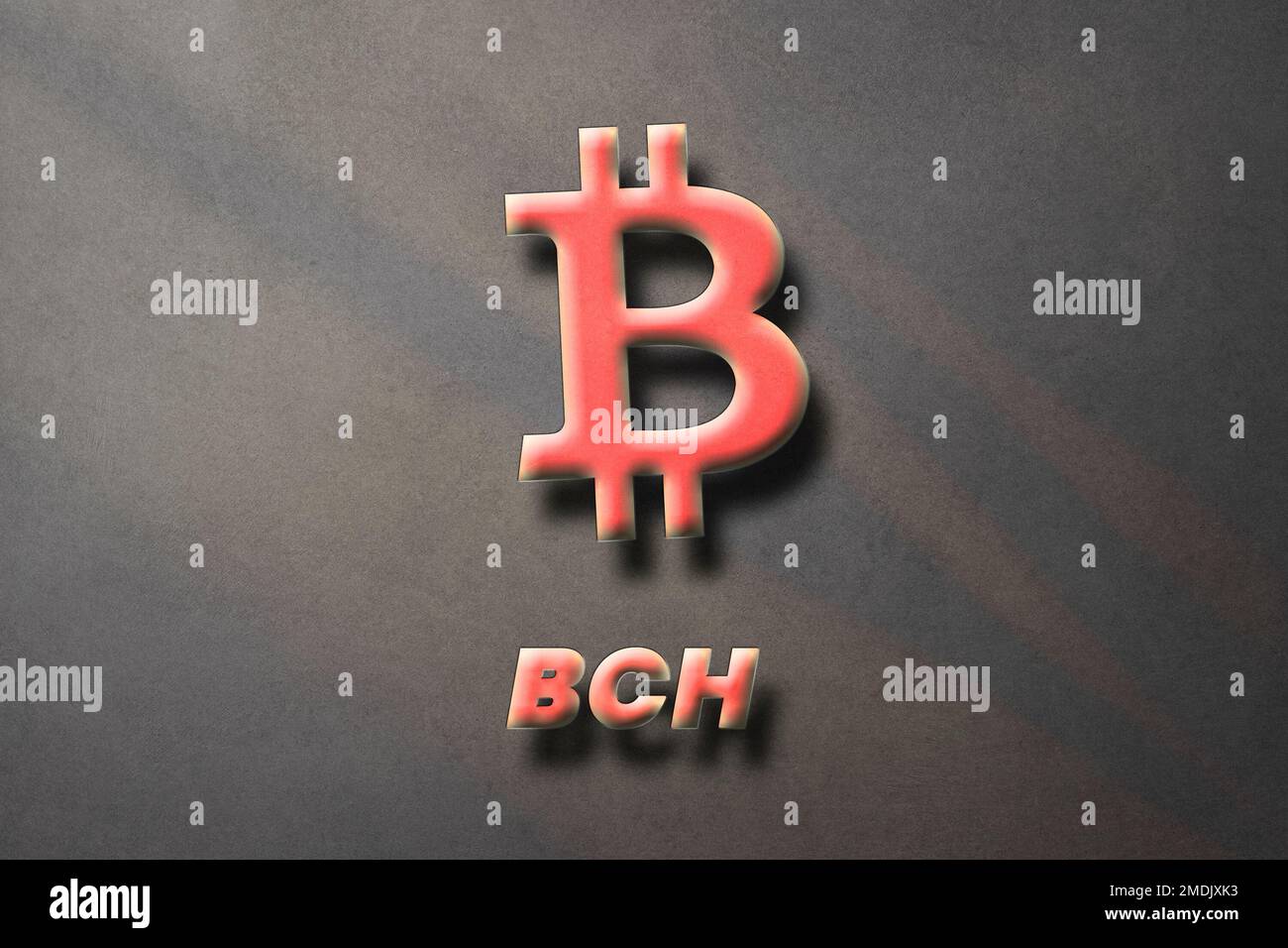 Bitcoin Cash BCH Cryptocurrency 3D coin logo and symbol on brown ...