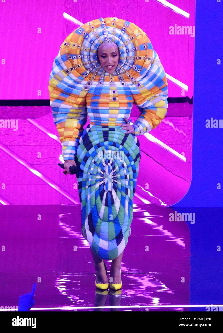 Host Doja Cat appears at the MTV Video Music Awards at Barclays Center ...