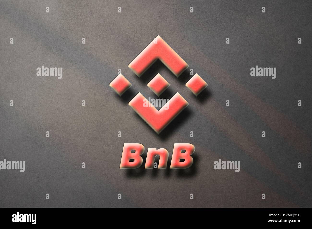 Binance Coin BNB Cryptocurrency 3D coin logo and symbol on brown ...