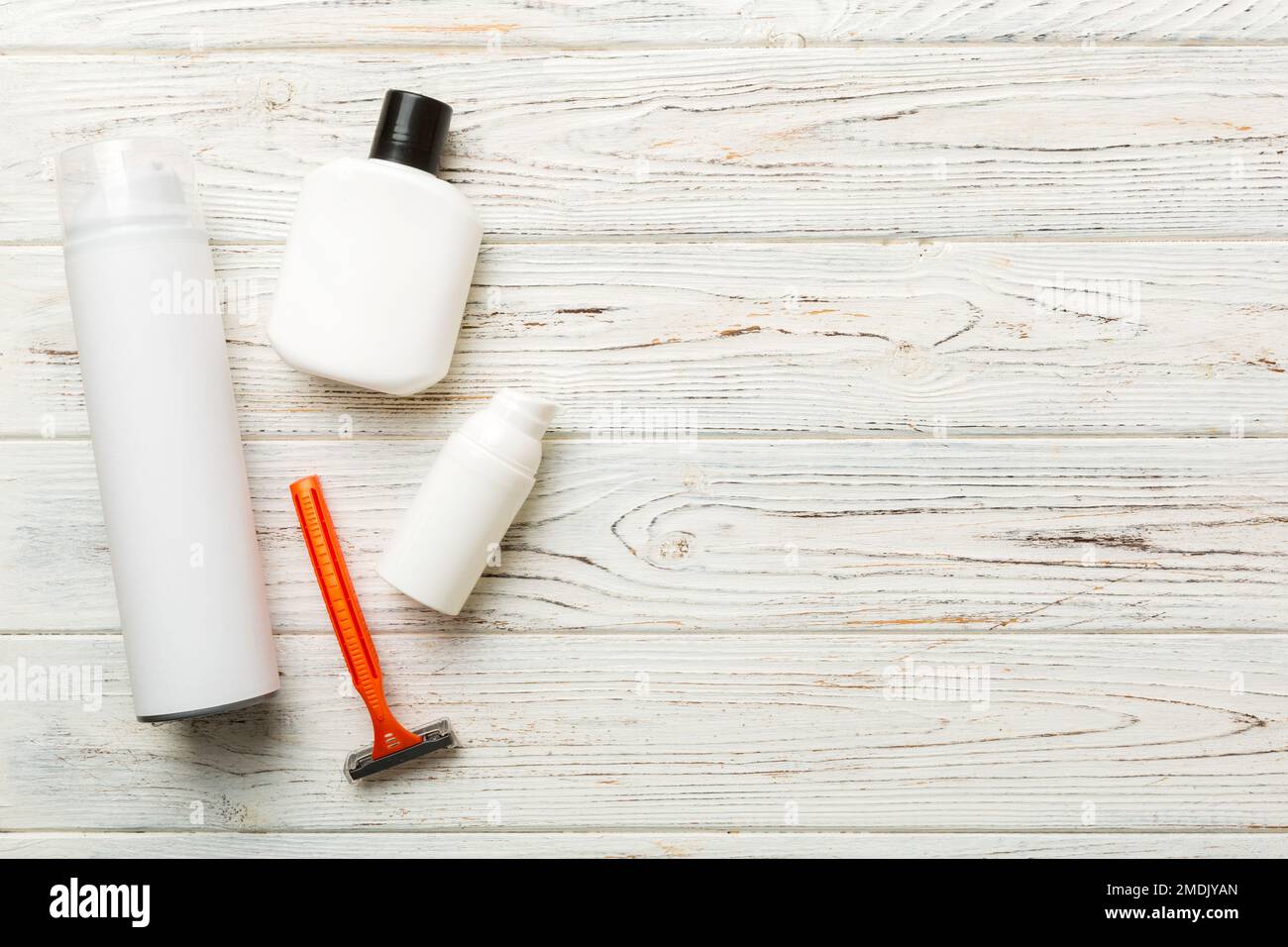 shaving man set. shaving machine, towel, lotion and shaving foam on ...