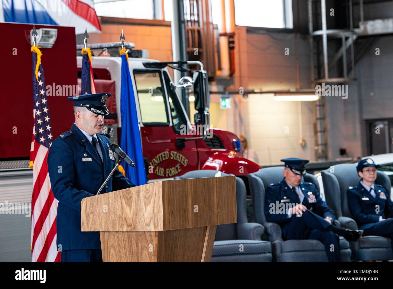 U.S. Air Force Col. Brian Filler, left, 501st Combat Support Wing ...