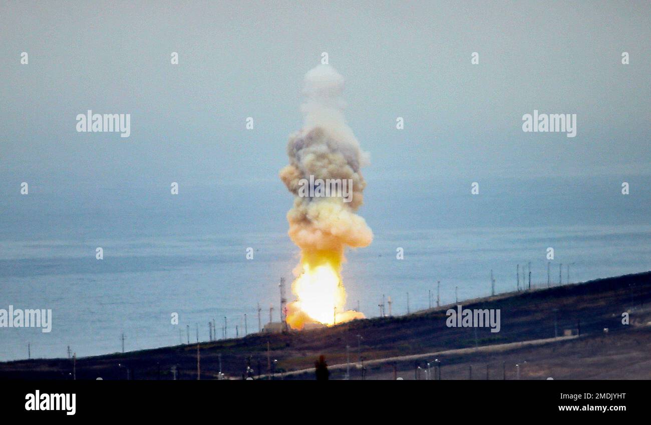 A Ground-Based Interceptor missile launches from Vandenberg Space Force ...