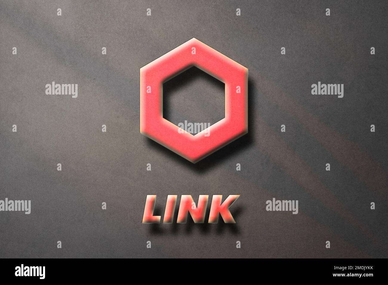 Chainlink LINK Cryptocurrency 3D coin logo and symbol on brown ...