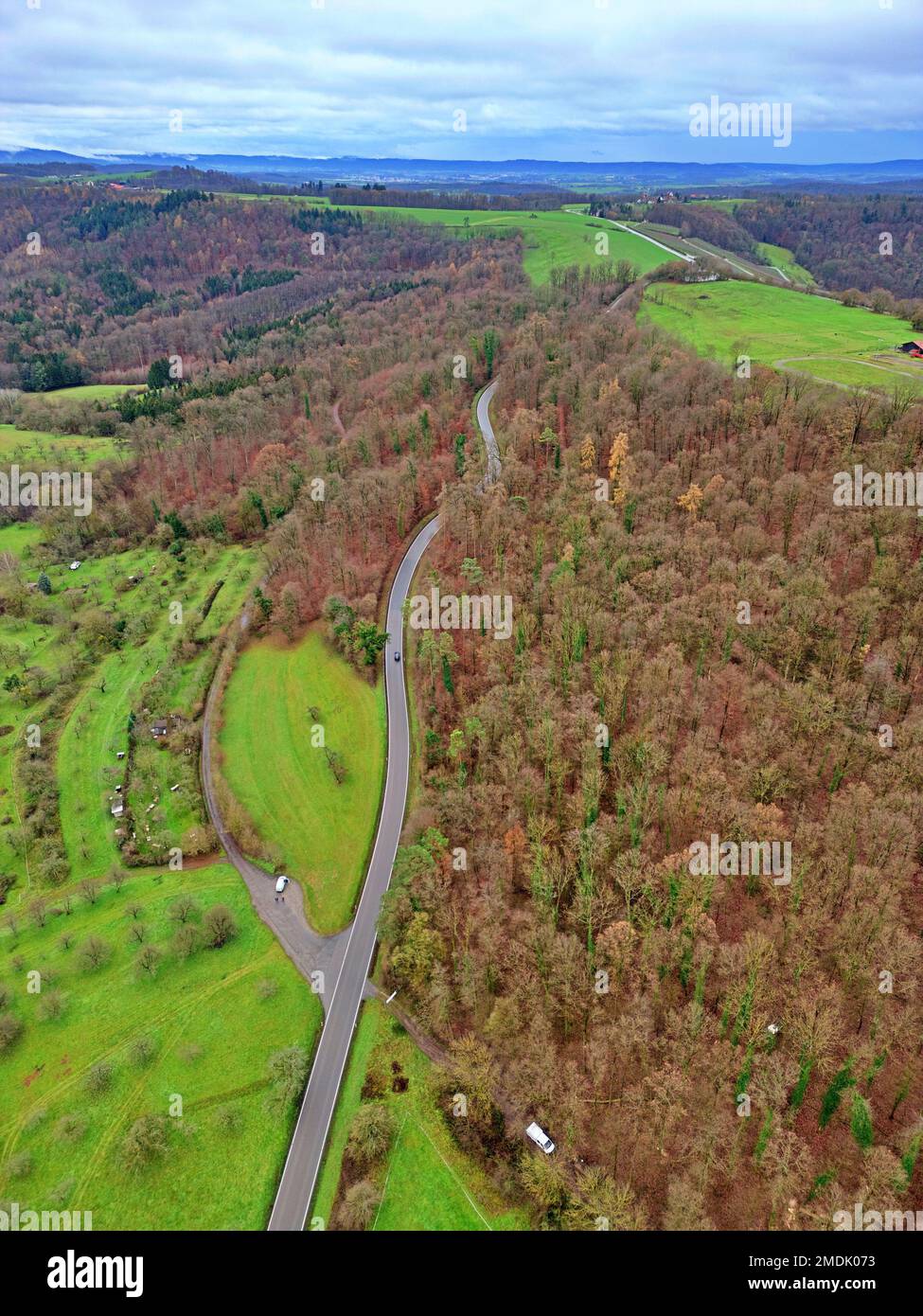 An aerial view of fall foliage trees in the forest Stock Photo - Alamy