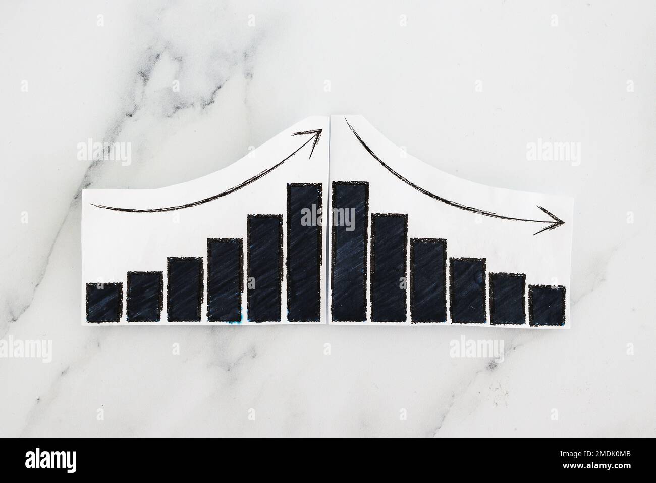 economy or statistics going up and down, concept of positive and ...