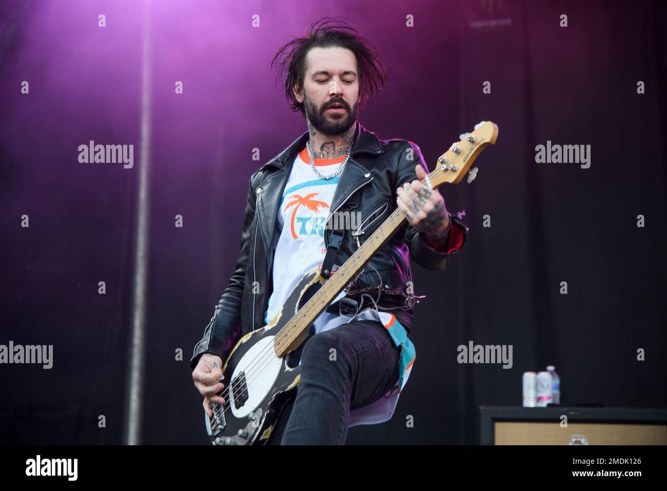 Kalan Blehm of the band Attila performs on Day 3 of the Inkcarceration ...