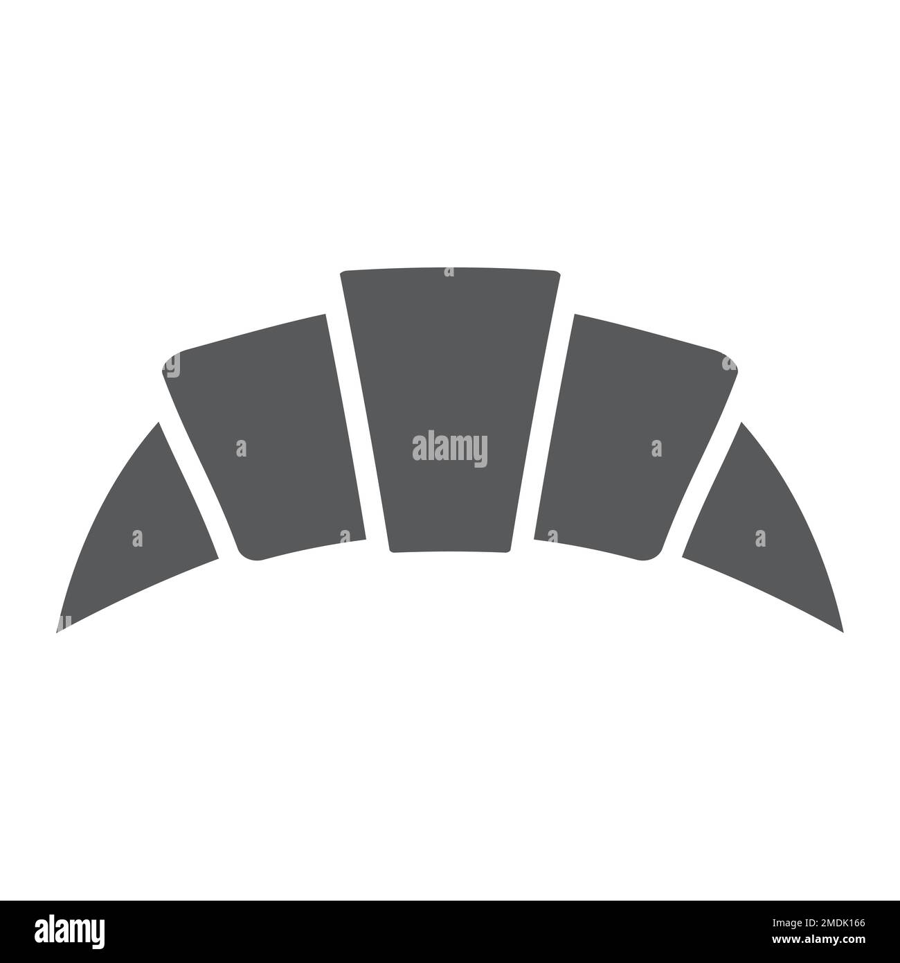 Croissant glyph icon, pastry and food, bun sign, vector graphics, a ...