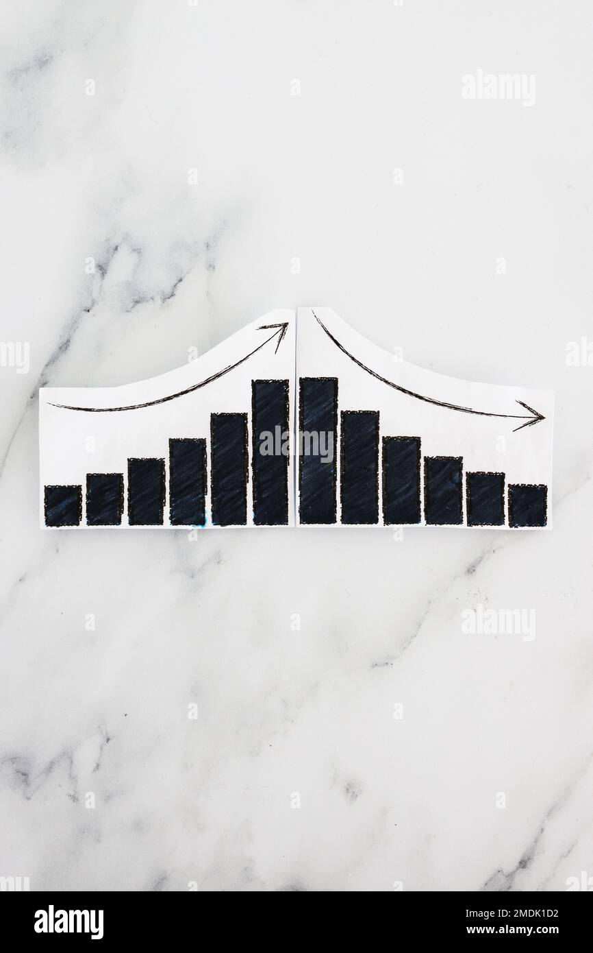 economy or statistics going up and down, concept of positive and ...