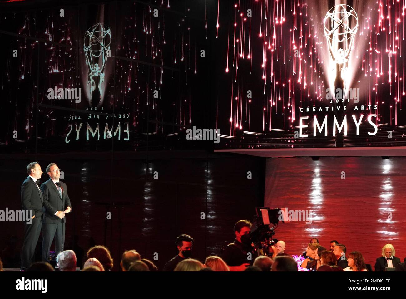 Randy Sklar, left, and Jason Sklar appear on stage during the second ...