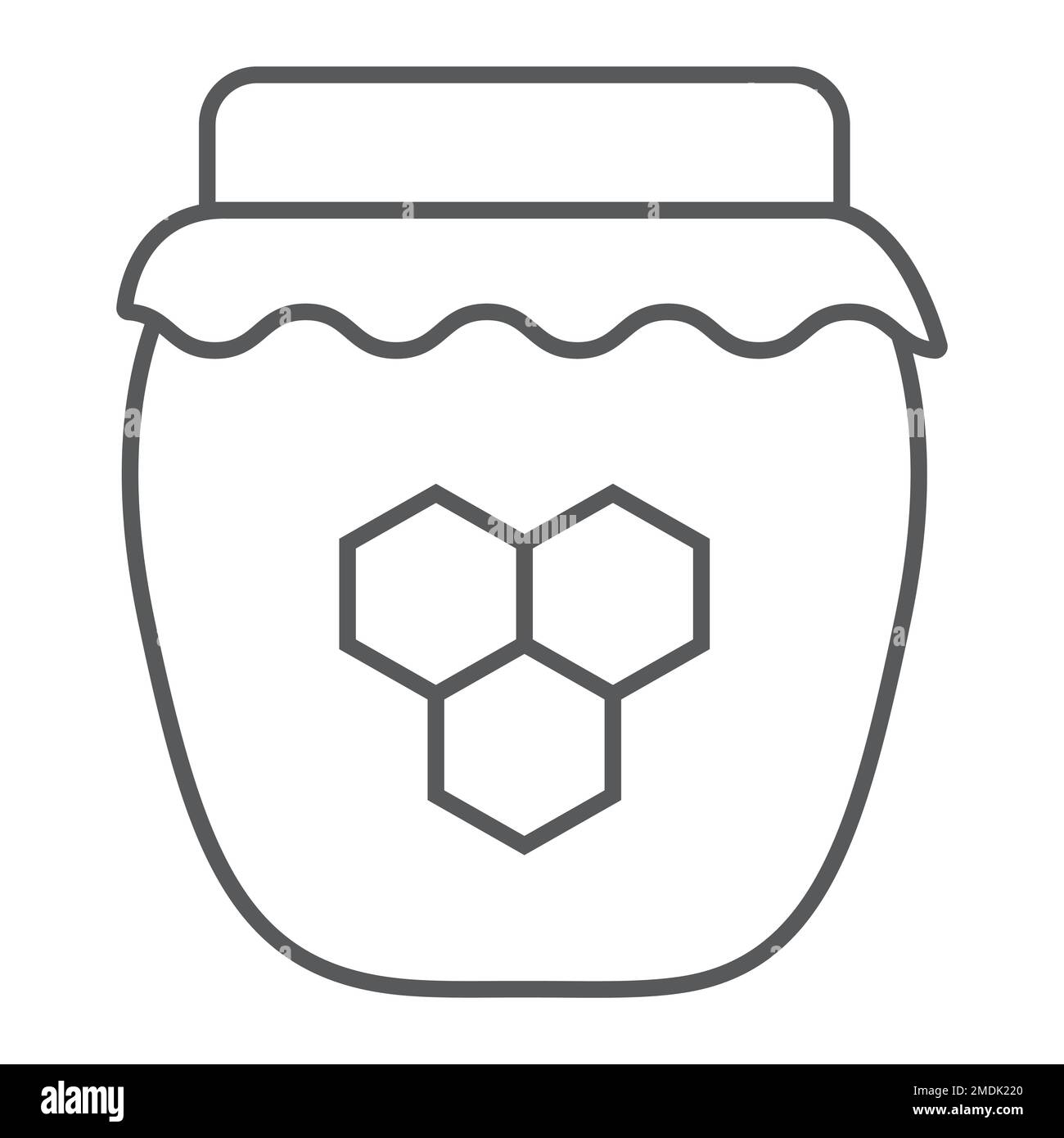 Honey thin line icon, food and sweet, honey jar sign, vector graphics ...