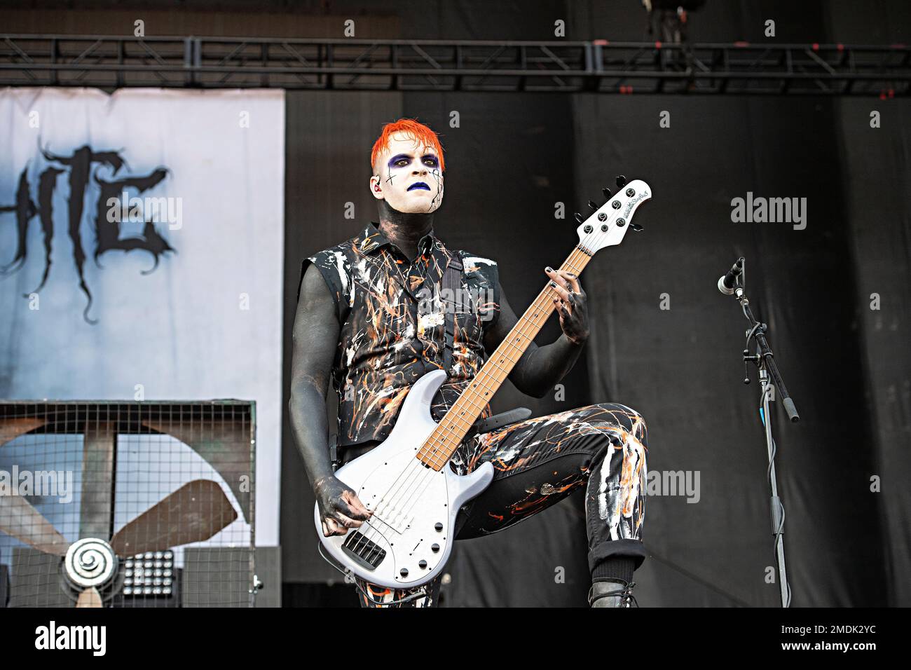 Justin Morrow of Motionless in White performs at Inkcarceration Music and Tattoo Festival on ...
